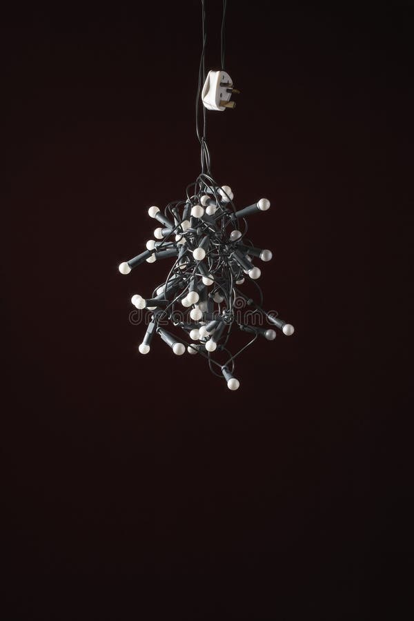 Tangled Lights on Black Background Stock Image - Image of night, black ...