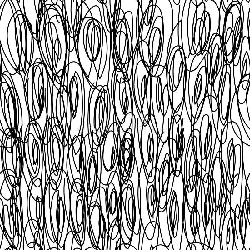 Tangled Line Seamless Pattern. Handwritten Doodles. Lines and Shapes ...