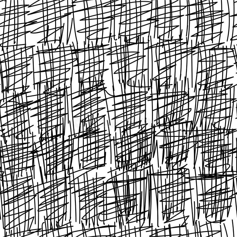 Tangled Line Seamless Pattern. Handwritten Doodles. Lines and Shapes ...