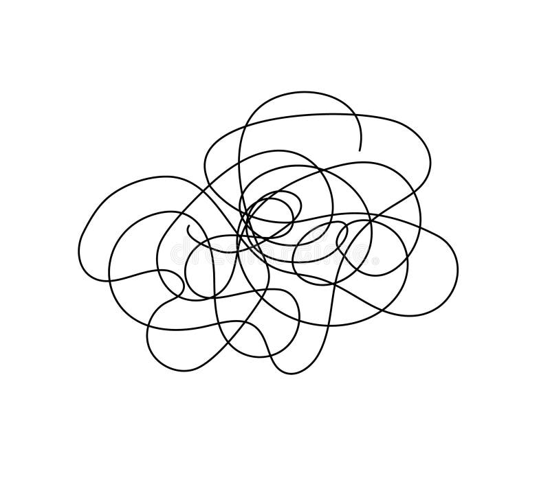 Tangled Line Simple Doodle Outline Hand Drawn Vector Illustration ...