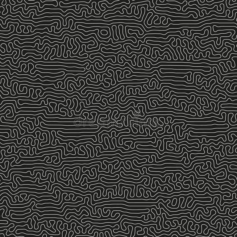 Tangled Lines Psychedelic Complexity Pattern Vector Black White Abstraction Stock Vector ...