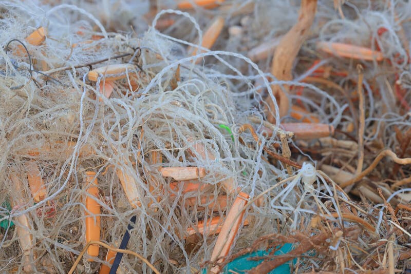 The Tangled Mess of Fishing Nets Plastic Rope Stock Image - Image of ...