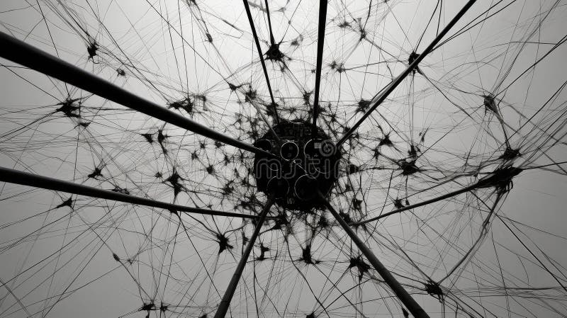 Tangled Network Black and White Stock Image - Image of architecture ...