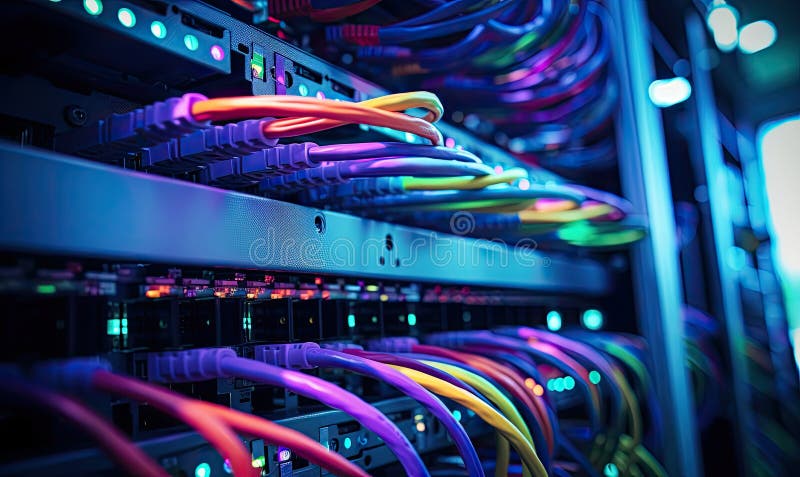 A Tangled Network of Colorful Cables Stock Illustration - Illustration ...