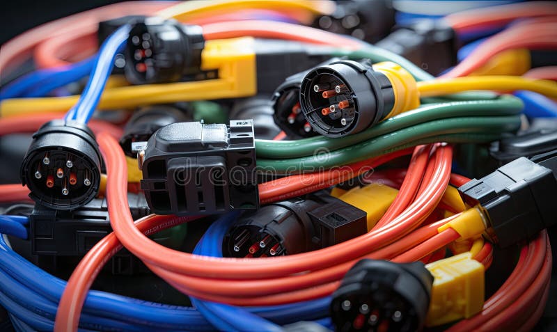 A Tangled Network of Interconnected Wires Stock Illustration ...