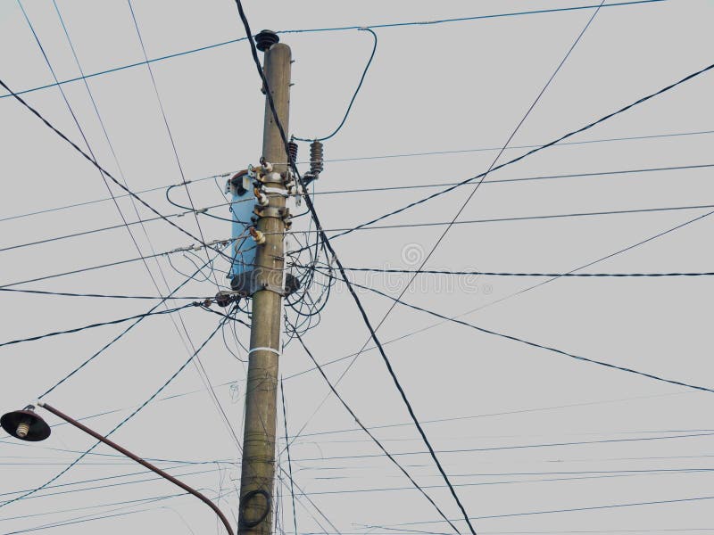 Tangled Overhead Electrical Wires on Utility Pole – Urban ...