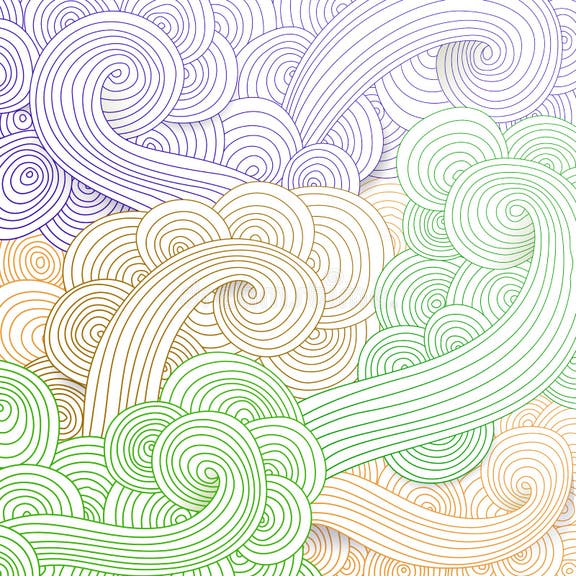 Tangled Pattern, Waves Background. Stock Vector - Illustration of ...