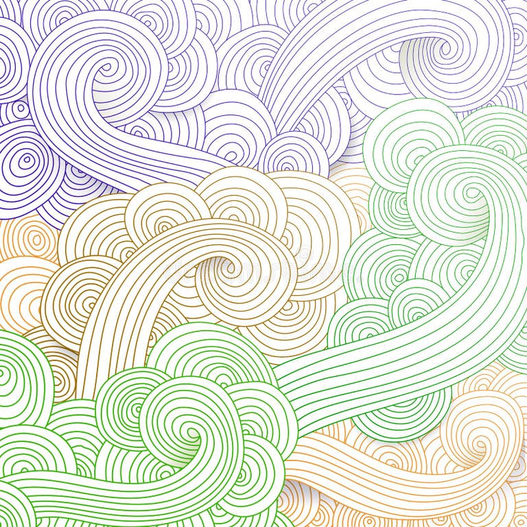 Tangled Pattern, Waves Background. Stock Vector - Illustration of ...