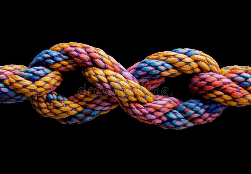 A Tangled Pile of Different Colored Ropes. Confusion and Thought ...