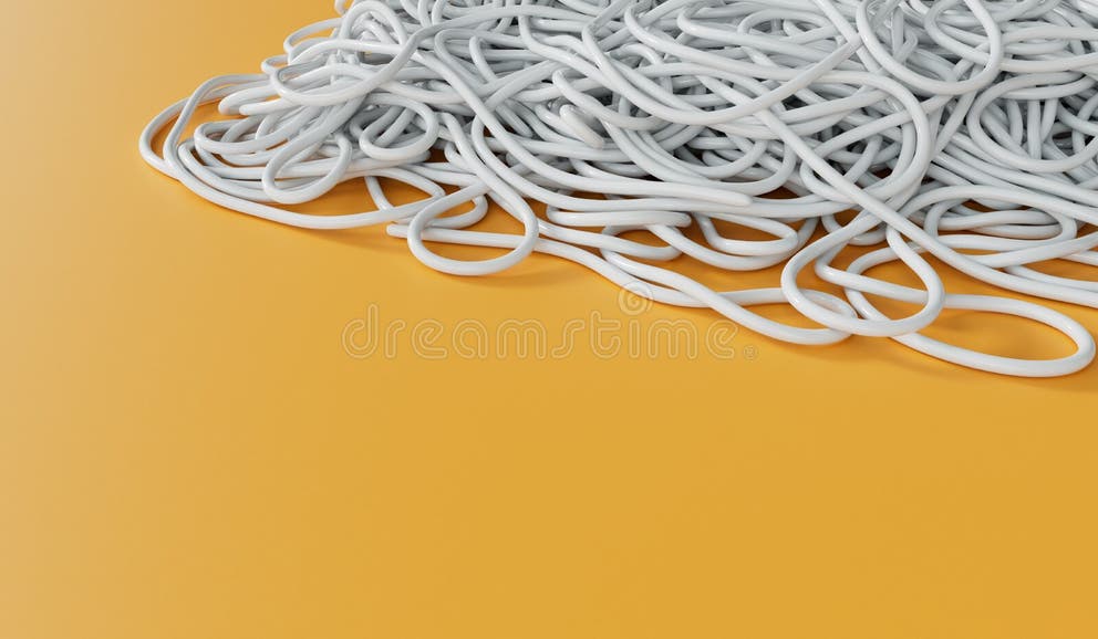 A Tangled Pile of String or Wire. Confusion and Thought Process Concept ...