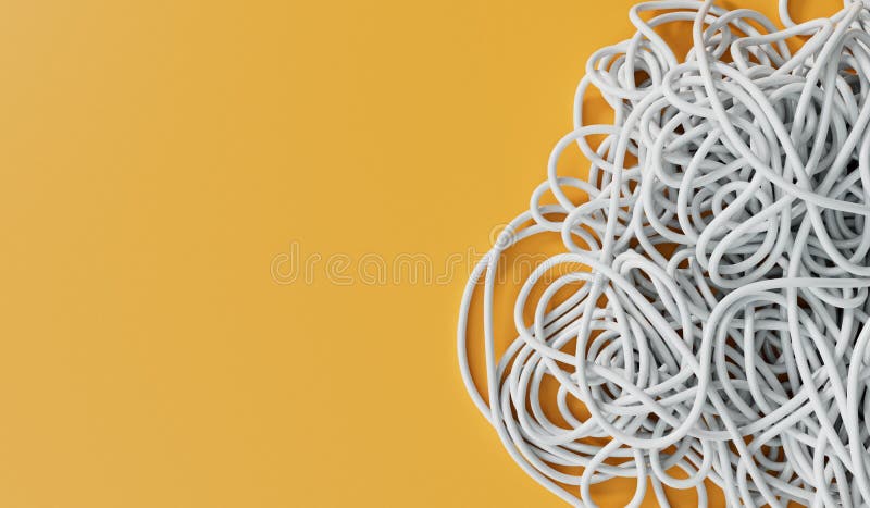 A Tangled Pile of String or Wire. Confusion and Thought Process Concept ...