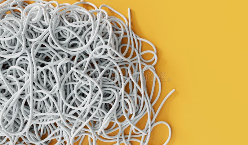 A Tangled Pile of String or Wire. Confusion and Thought Process Concept ...