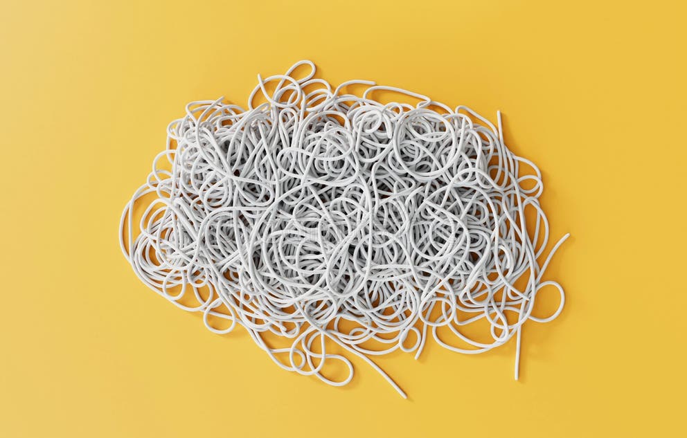 A Tangled Pile of String or Wire. Confusion and Thought Process Concept ...