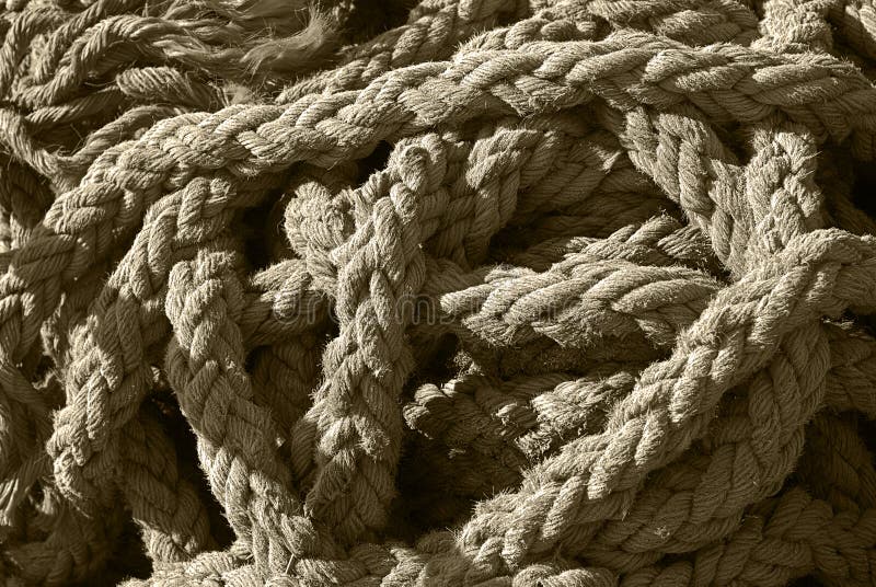 Tangled Pile of Thick, Frayed Rope Stock Image - Image of object ...