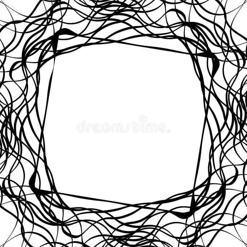 Tangled Random Curvy Lines Pattern, Geometric Element Stock Vector ...