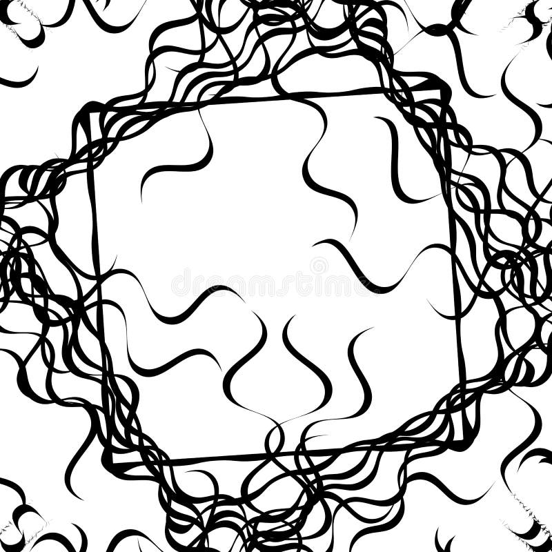 Tangled Random Curvy Lines Pattern, Geometric Element Stock Vector ...
