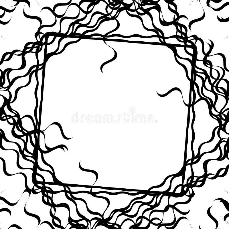Tangled Random Curvy Lines Pattern, Geometric Element Stock Vector ...