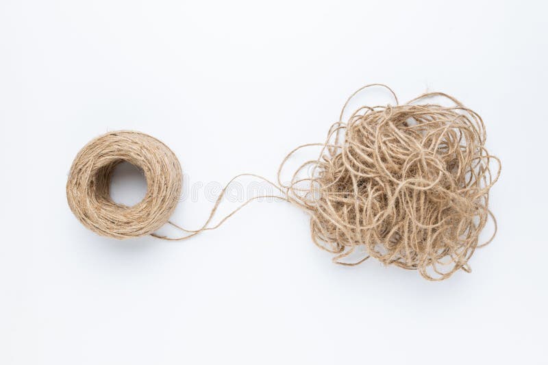A Tangled Rope that is Difficult To Coil Back into the Clew Stock Photo ...