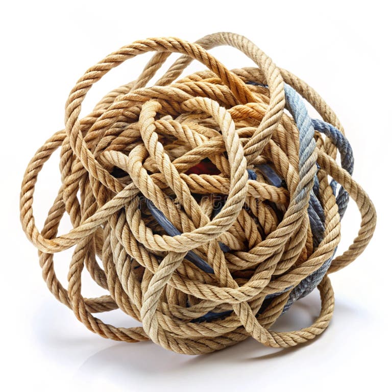 Tangled Ropes stock illustration. Illustration of unity - 368625505