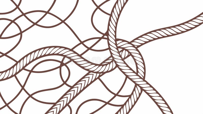 Tangled Ropes or Threads, Symbolizing Complexity or Connection, Vector ...