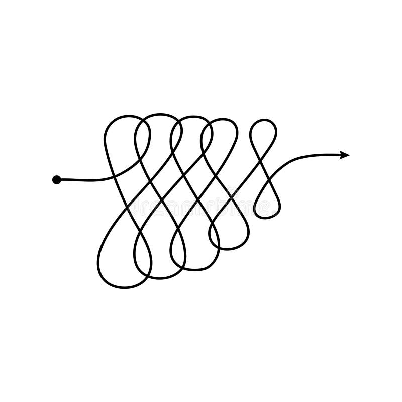 Confused Process, Chaos Line Symbol. Tangled Scribble Idea Vector ...