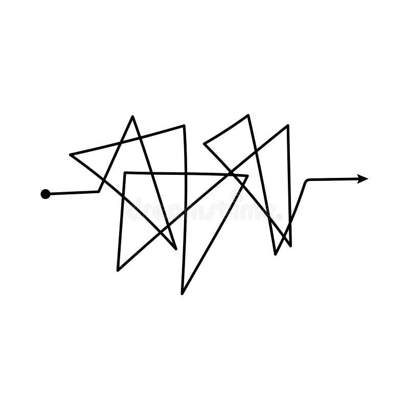 Confused Process, Chaos Line Symbol. Tangled Scribble Idea Vector ...