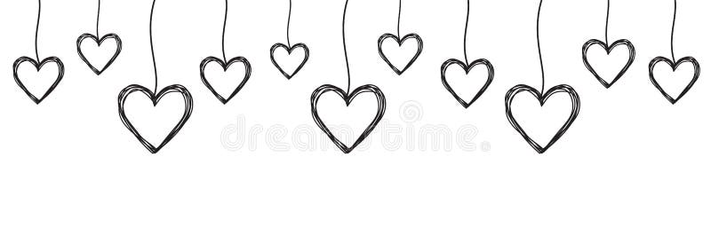 Tangled Scribbled Heart Hanging on a String Stock Vector - Illustration ...