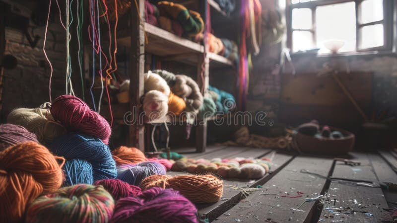 Tangled Skeins of Yarn on a Table Stock Image - Image of creative ...