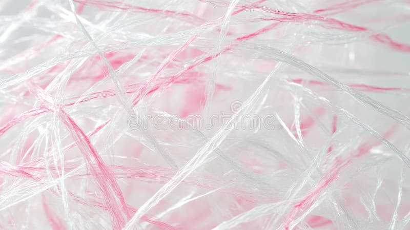 Tangled Strands an Abstract Composition of White and Pink Fibers in ...