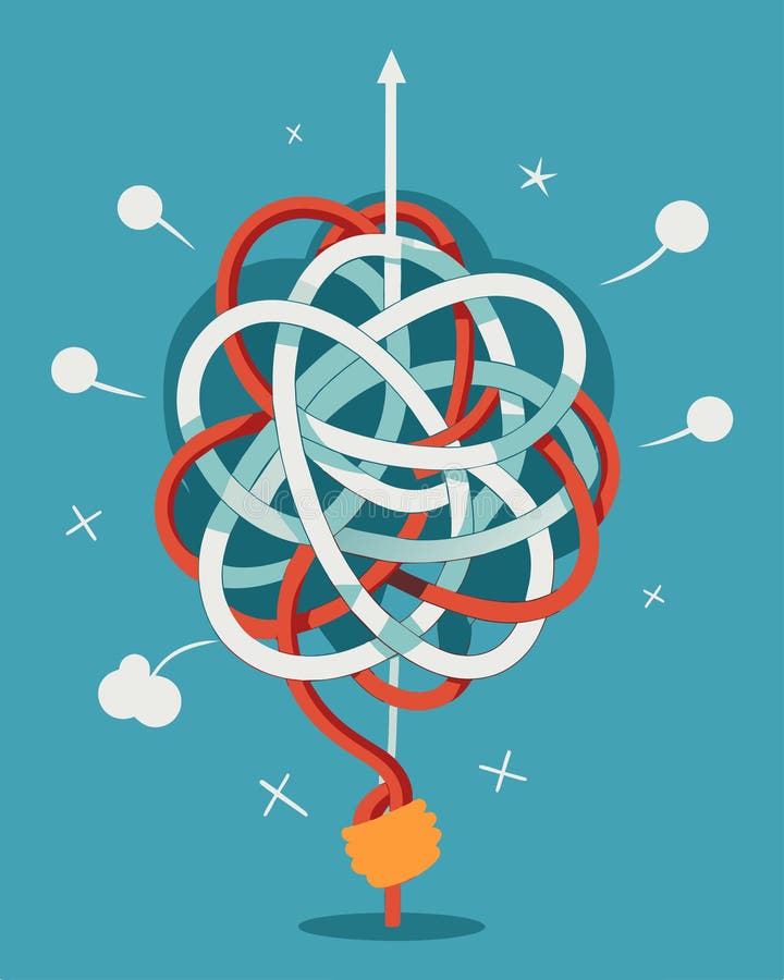 A Tangled String Being Untangled Representing the Organization and ...