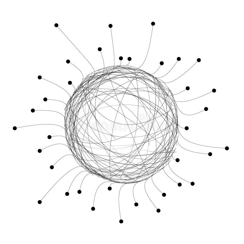 Tangled Tangle with Many Ends Stock Vector - Illustration of messy ...