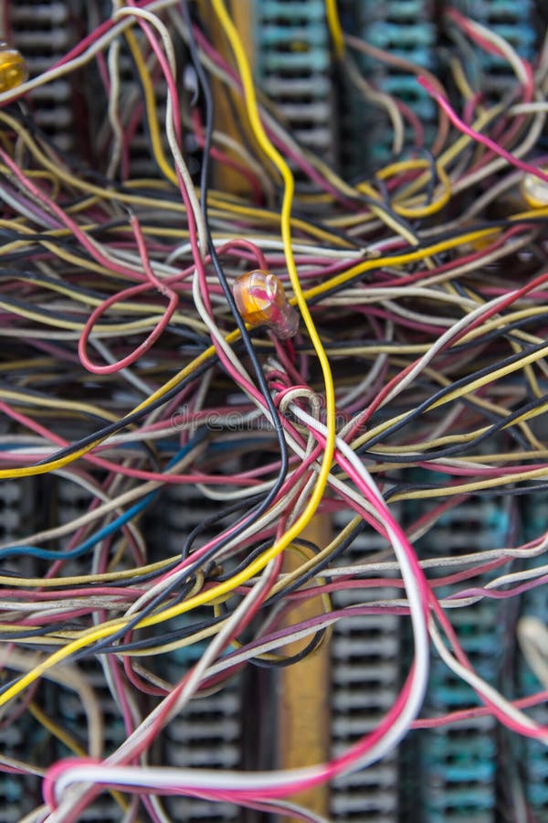 Tangled telephone cords stock image. Image of technology - 55736757