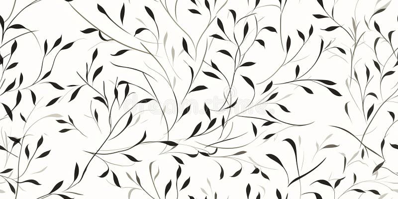 Tangled Thin Twigs Vector Seamless Pattern. Plant Branches Silhouettes ...