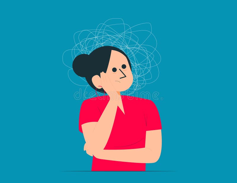 Tangled Thoughts. Overthinking Concept Illustration Stock Vector ...