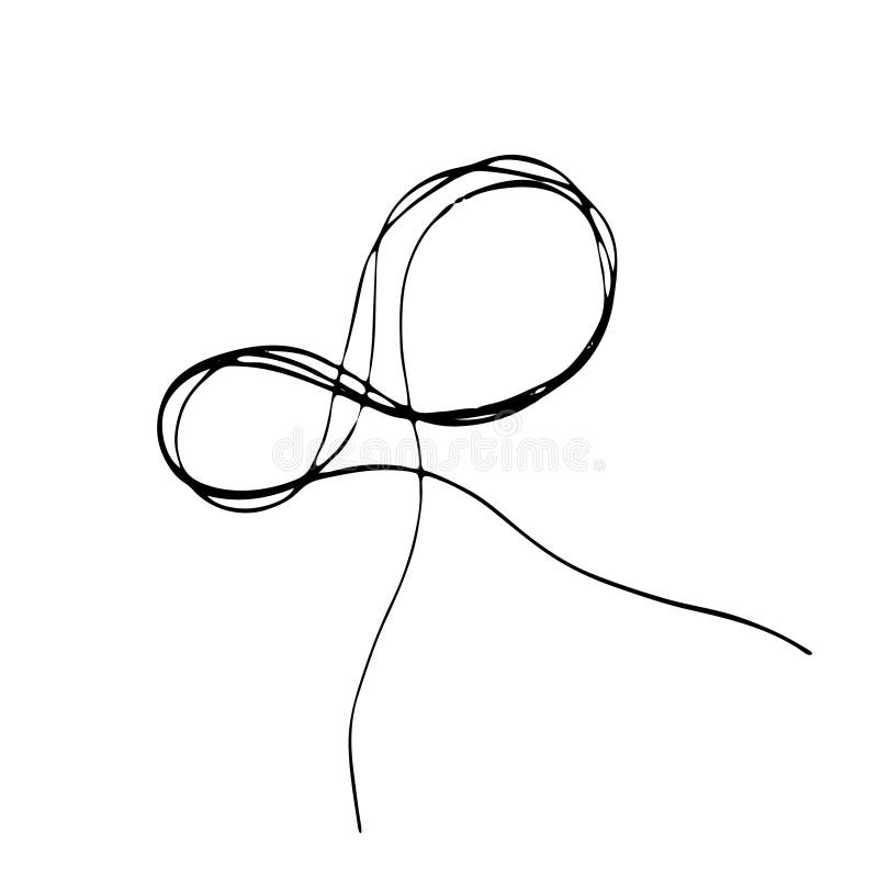 Tangled Threads. Infinity Sign, Thread Eight. Black Line Abstract ...