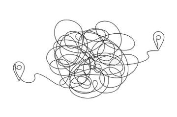 Tangled Path Continuous Line Drawing Stock Illustrations – 7 Tangled ...