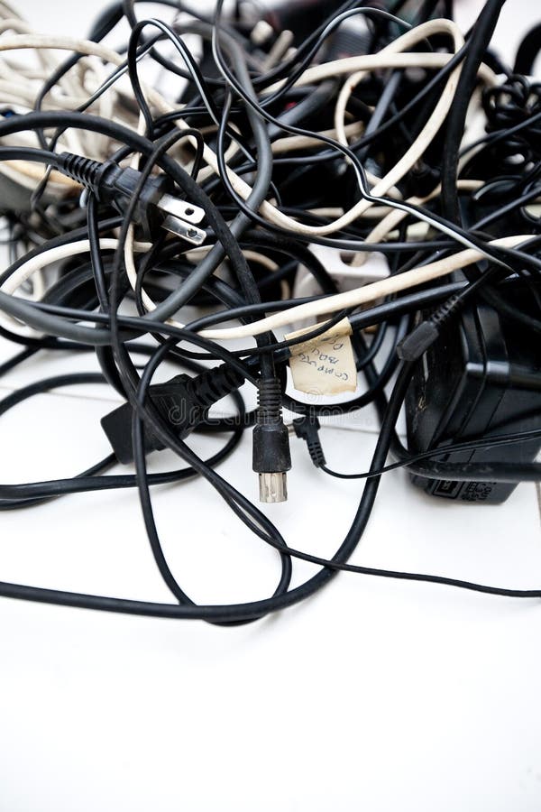 Tangled Up Wires, Connections and Cables. Stock Photo - Image of rubber ...