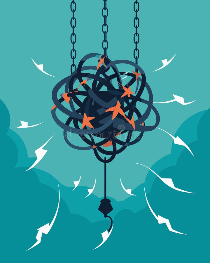 A Tangled Web of Broken Chains Suspended in Midair Symbolizing the ...