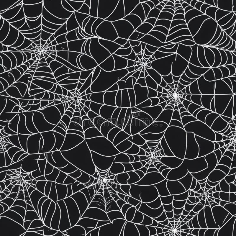 A Tangled Web Pattern with Detailed Spooky Cobwebs Stretching Across ...
