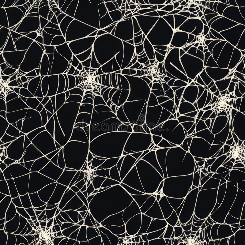 A Tangled Web Pattern with Detailed Spooky Cobwebs Stretching Across ...
