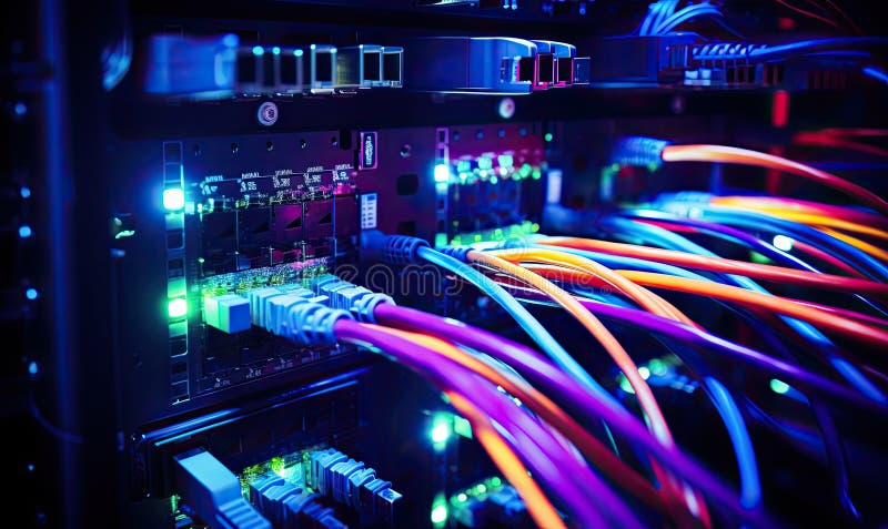 A Tangled Web of Wires in a Neat Rack Stock Illustration - Illustration ...