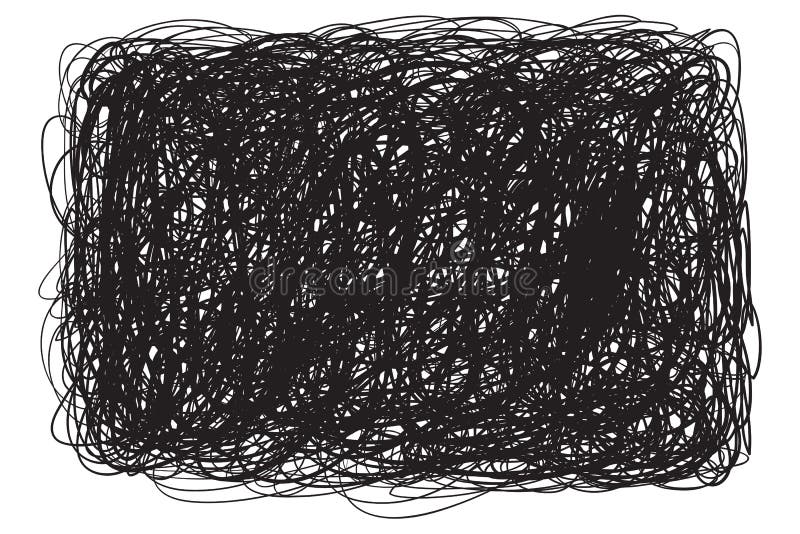 Tangled on White. Chaos Pattern. Scribble Sketch. Background with Array ...