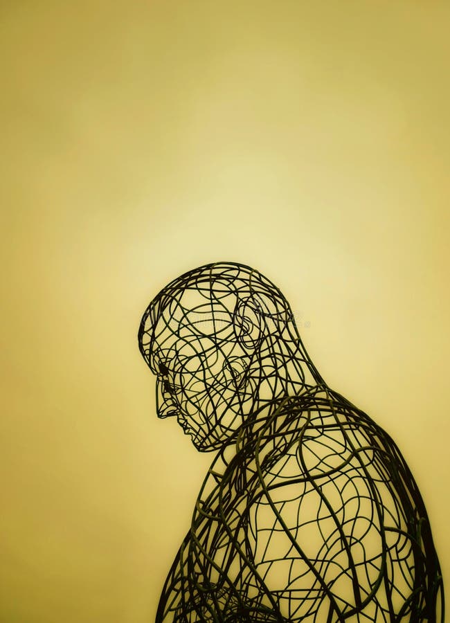 Tangled Wire Sculpture of a Contorted Man at IOR Park in Bucharest ...