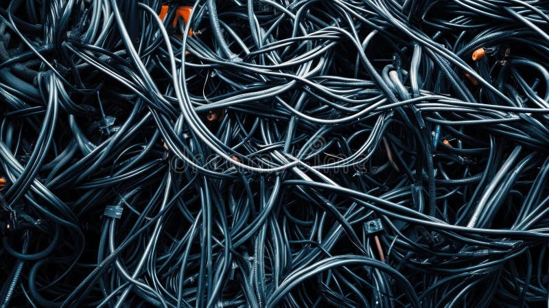 Tangled Wires at Electric Tower Stock Image - Image of tangled ...