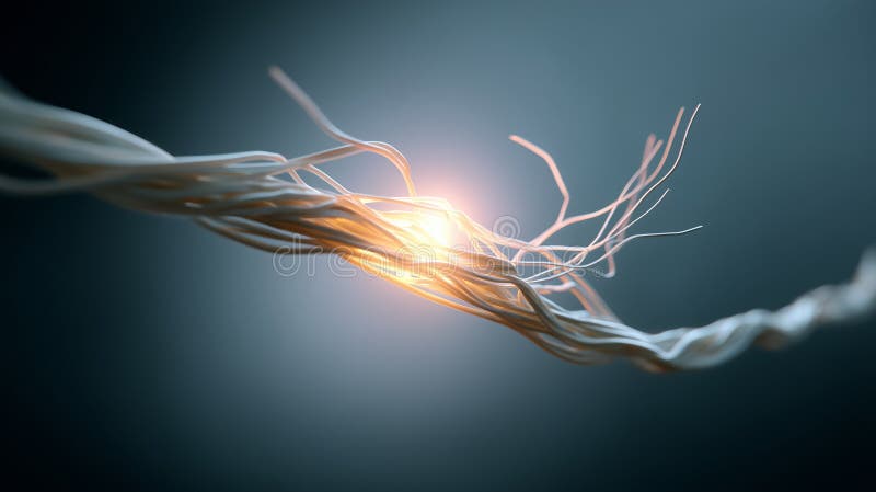 Tangled Wires Evolve into a Clean Glowing Cable, Illustrating Concept ...