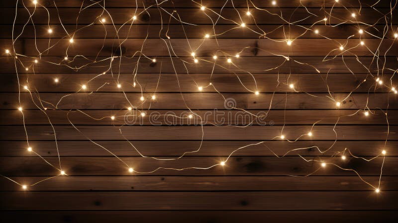 Tangled Wood Background with String Lights Stock Illustration ...