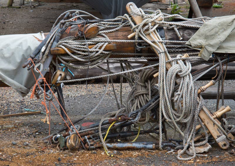 Tangled Work stock image. Image of sailboat, lashing - 43054515