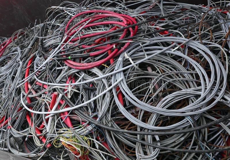 Tangles of Electrical Cables in the Landfill To Be Recycled Stock Image ...