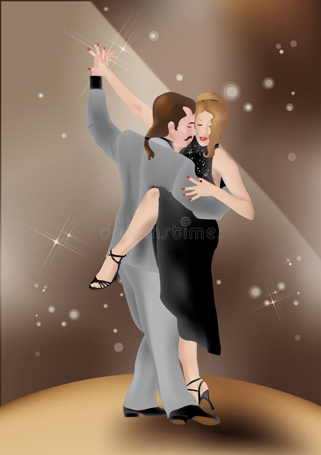Tango dancers illustration stock vector. Illustration of couple - 104959130