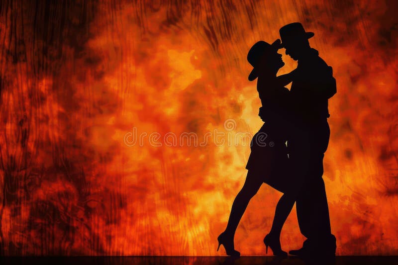 Tango Dancing Silhouette Captivating Portrayal Elegance Emotional ...